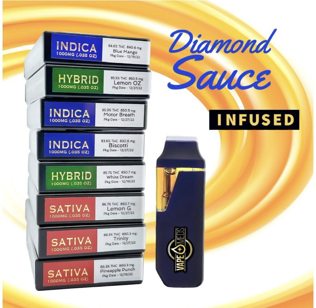 1G VapeMeds Diamond Sauce infused Disposable Vape Digital Art - ERB - HUB
